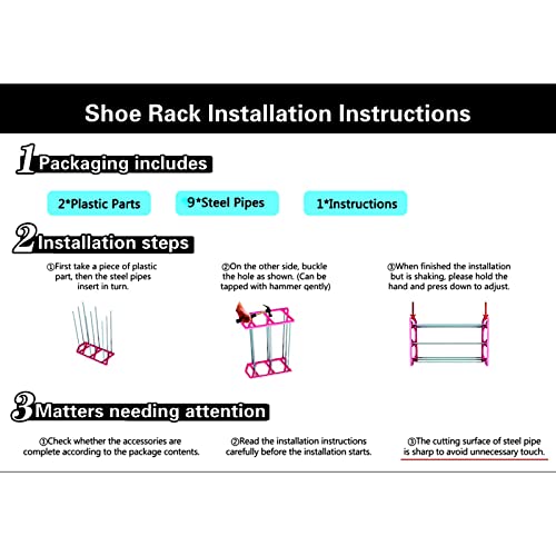 LODFHLL 3-Tier Small Shoe Rack,Metal Lightweight Shoes Shelf Multifunctional Organizer Stackable Stand Footwear Display Shelf,for Closet Hallway Entryway Living Room Bedroom (3-Tier Black Shoe Rack)