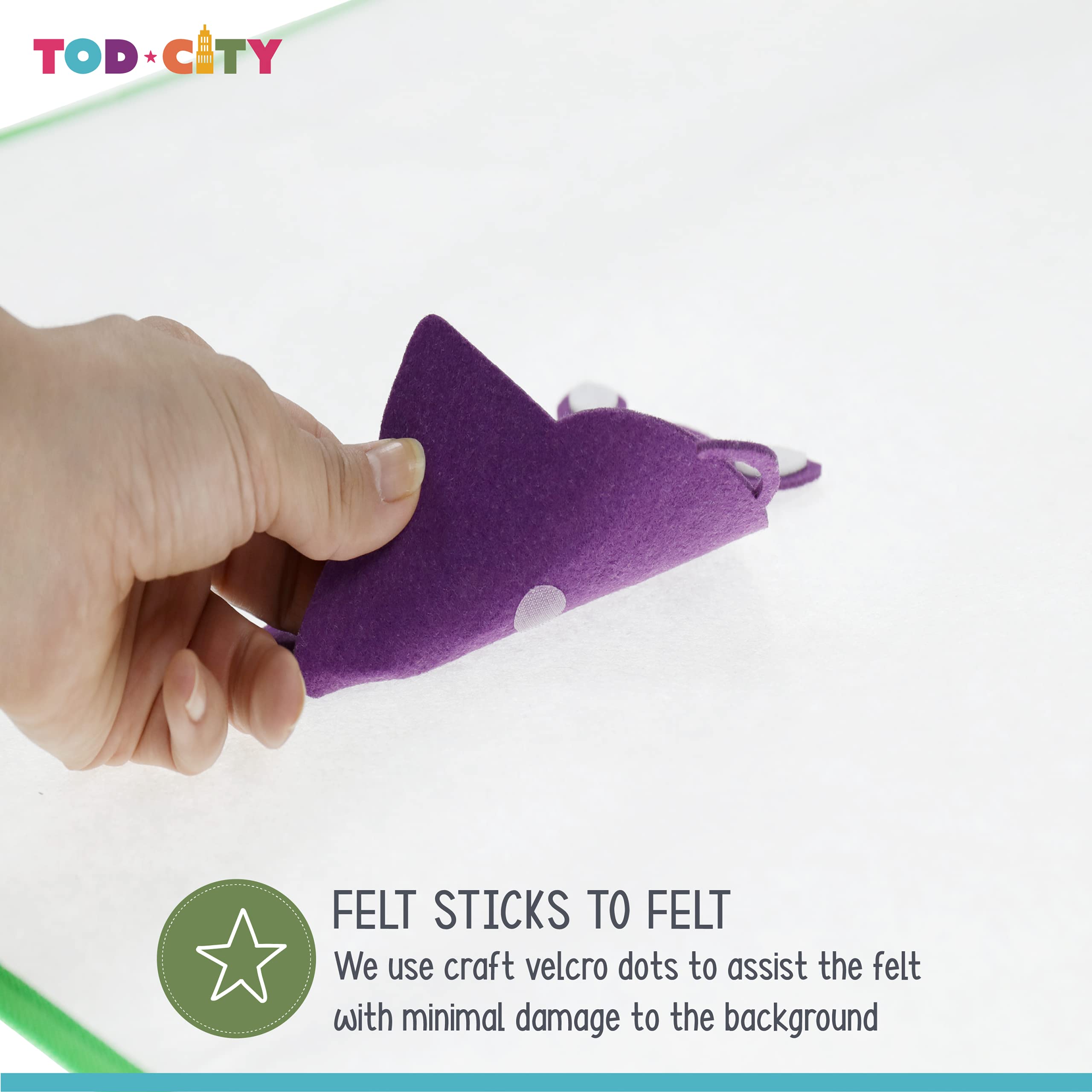 Tod City Flannel Felt Story Board Set: in The Jungle - Large Wall Hang 25 Pre-Cut Piece Interactive Learning Toy for Preschool, Kindergarten, 3+ Year Old Children