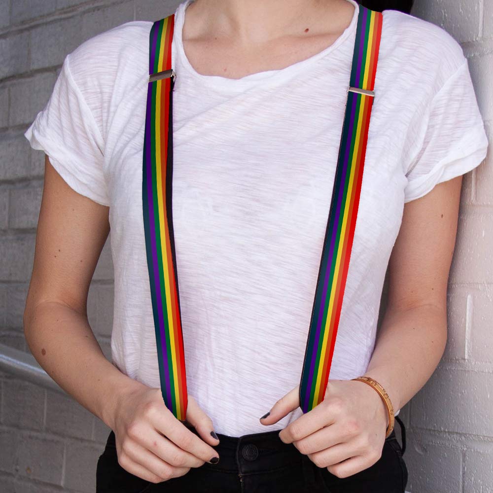 Buckle-Down Men's Suspender-Rainbow, Multicolor, One Size
