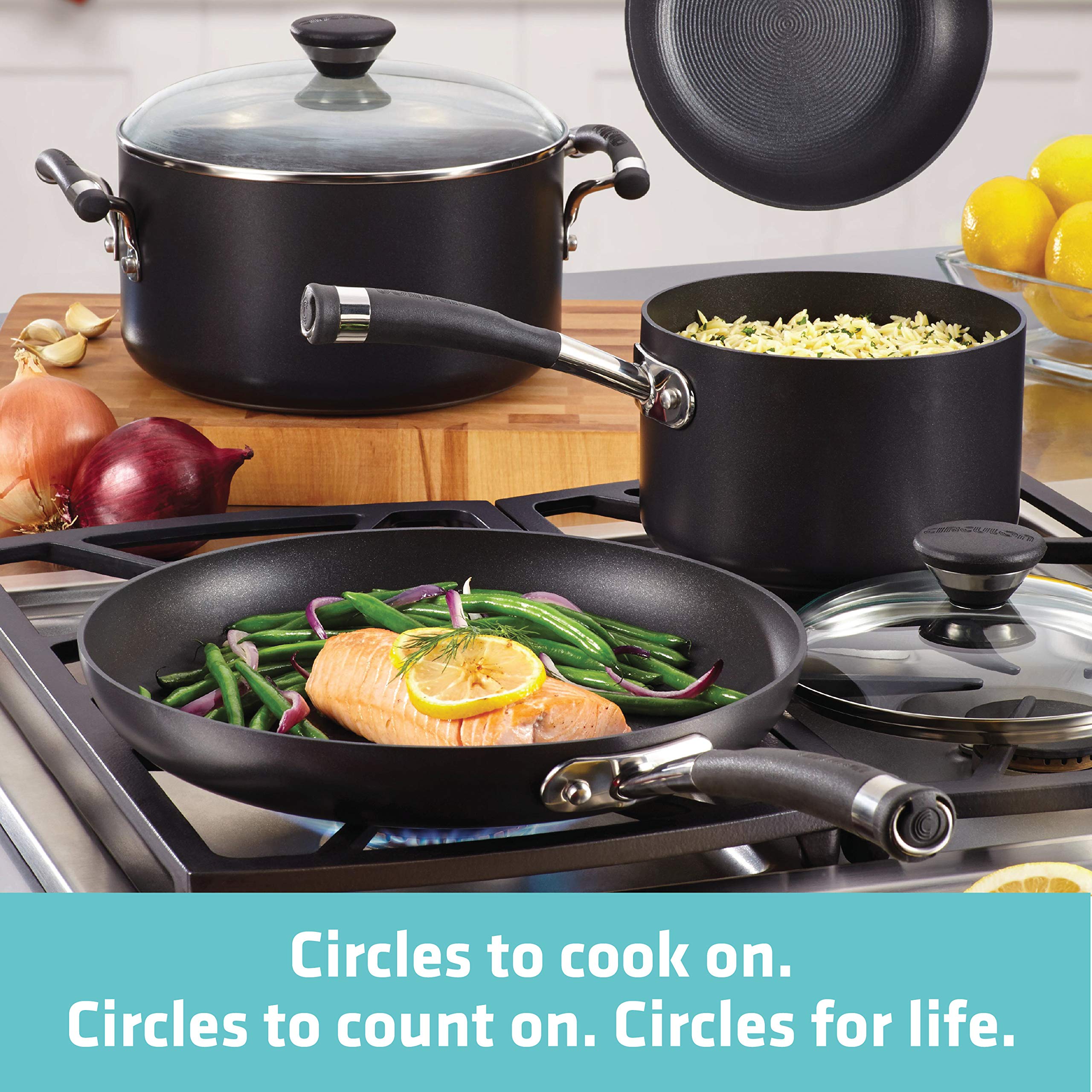 Circulon Acclaim Hard Anodized Nonstick Casserole Dish/ Casserole Pan / Dutch Oven with Lid - 5 Quart, Black