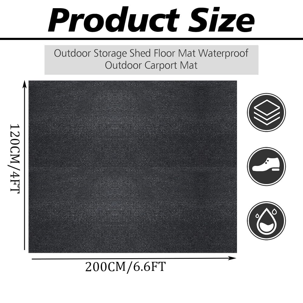 Hokoad 5.3 x 3.3 FT Outdoor Storage Shed Floor Mat, Waterproof Storage Shed Flooring Mat Anti-Slip Patio Furniture Floor Mat Washable with Non Slip Backing