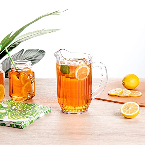 Restaurantware Base 47 Ounce Beer Pitcher, 1 Durable Restaurant Pitcher - Hard Plastic, Serve Soda, Lemonade, Juice, or Sangria, Clear Plastic Water Pitcher, For Bars, Parties, or Homes