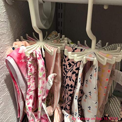 Z ZICOME 3 Pack Twirl Ties Rack Closet Organizer Tie Hanger Hook Headband Holder (White)