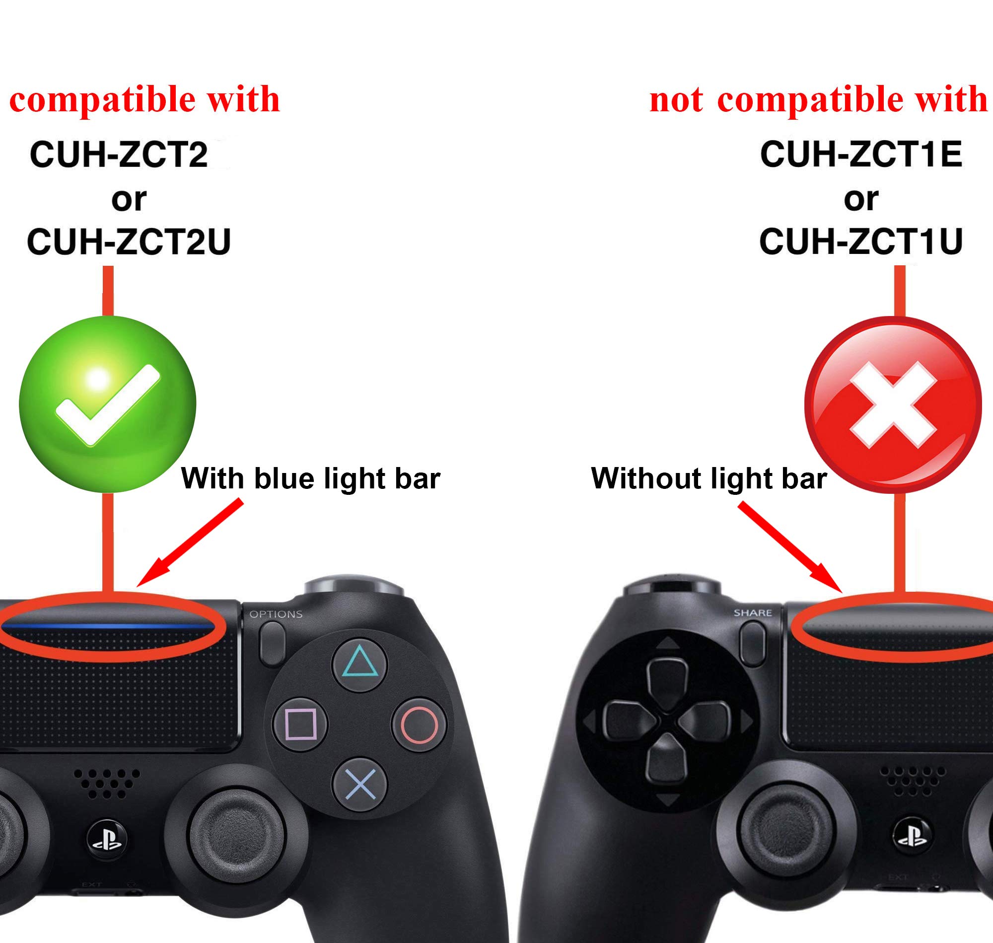 OSTENT 3.7V 1000mAh Rechargeable Li-ion Battery Pack Replacement for Sony PS4 Pro Slim Bluetooth Wireless Dual Shock Controller Second Generation CUH-ZCT2 or CUH-ZCT2U New 2016 Version