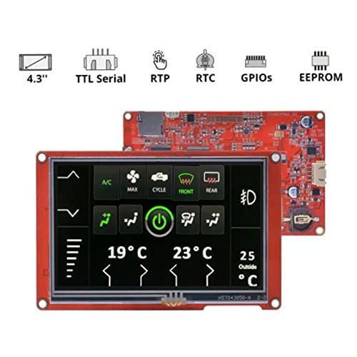 Dpofirs Enhanced 4.3 inch Display NX4827K043 Resistive Touch Screen HMI LCD 480x272 for Arduino Raspberry Pi, HMI TFT LCD 480x272 Support Audio Video Resistive Touch Screen