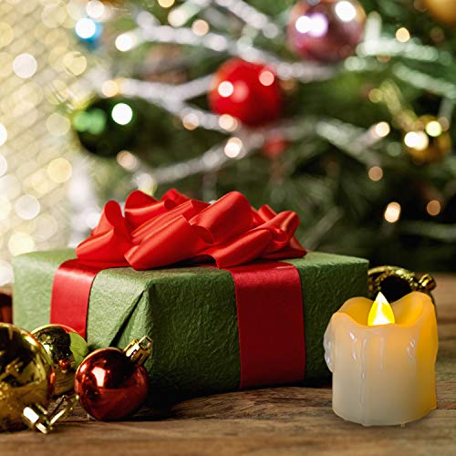 Homemory 400+ Hours 6 Pack Flameless LED Votive Candles with Timer, Battery Operated and Remote Control, Flickering Tea Lights 1.5x1.7 inches Wedding, Thanksgiving, Halloween, Table(6 Extra Batteries)
