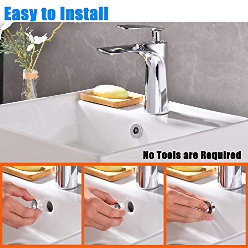 COMELITE Bathroom Sink Overflow Trim-Ring - 304 Stainless Steel Sink Mesh Hole Overflow Covers, Round Insert in Hole Round Caps, Brushed Silver, Pack of 2