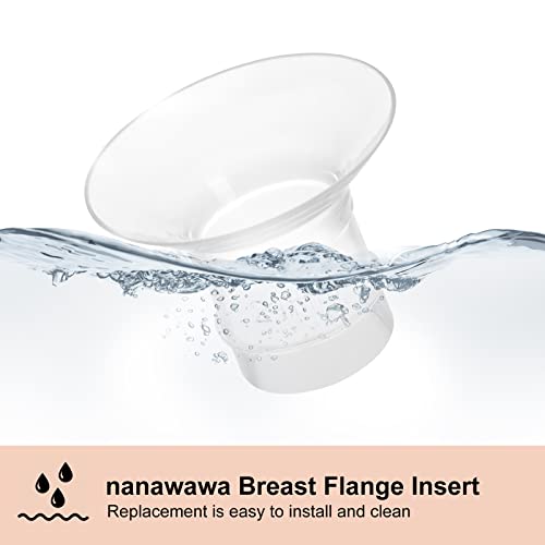 Nanawawa Flange 15, 17, 19, 21mm Insert 24mm Shroud/Flange,Compatible with momcozyS9/S10/S12,Wearable Breast Pump Shields/Flanges, 4 pcs/Each.(17mm/pcs)