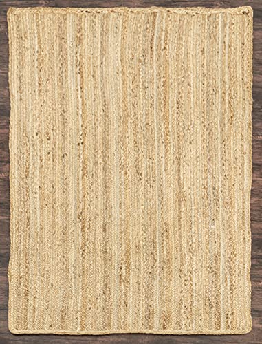HOMEMONDE Hand Woven Natural Braided Jute Rug 2x3 ft Rectangle Mat Reversible Accent Rustic Rug for Living Room Kitchen Entryway Burlap Rag Rug