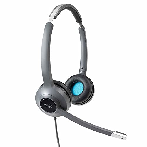 CISCO Headset 522, Wired Dual On-Ear 3.5mm Headset with USB-A Adapter, Charcoal, 2-Year Limited Liability Warranty (CP-HS-W-522-USB=)