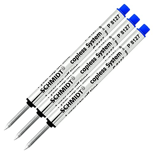 Retro 1951 Short Capless Rollerball Ink Refill, Blue, 3-Pack (REF57P-B)