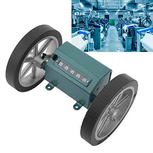 Demeras Meter Counter, Simple Mechanism 5 Digit Stainless Steel Rubber Alloy Length Counter Robust for Fabric Manufacture for Plastic Film