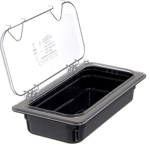 Carlisle FoodService Products 10279Z07 EZ Access Hinged Lid with Handle and Notch, Third Size, Clear