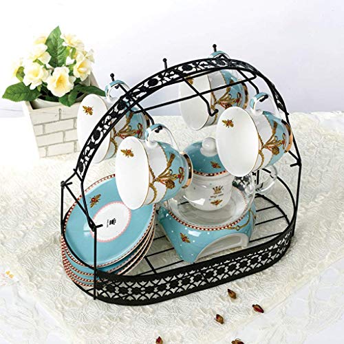 STRAW Black kitchen Rack,Over the Sink Dish Drying Rack, Large Premium Stainless Steel Dish Rack with Utensil Holder Hooks for Kitchen Counter Non-slip