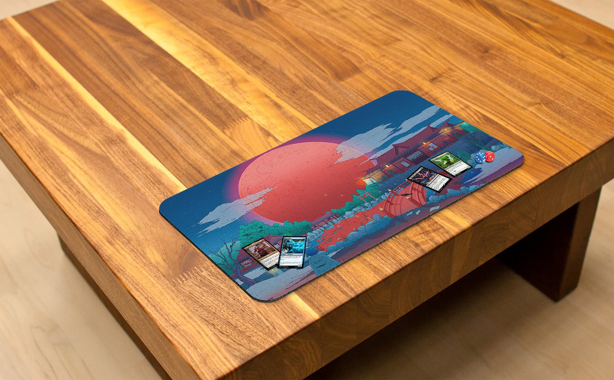 Paramint Blood Moon Shinto Anime (Stitched) - MTG Playmat - Compatible with Magic The Gathering Playmat - Play MTG, YuGiOh, TCG - Original Play Mat Art Designs & Accessories