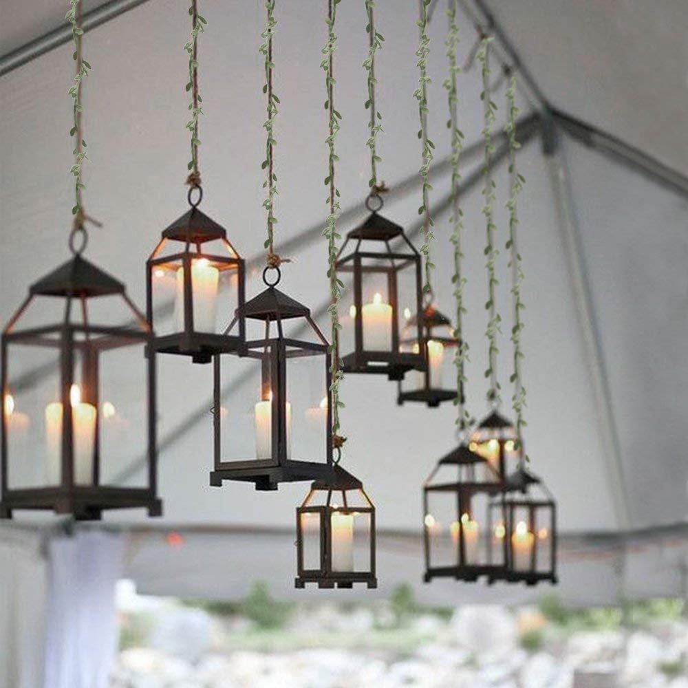OFNMY Artificial Vines 132 Ft/40M Fake Hanging Plants Leaf Garland Silk Ivy Artificial Balloon Greenery Home Wall Garden Wedding Party Wreaths Decor