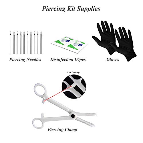 BodyJ4You 36PC PRO Piercing Kit Surgical Steel 14G 16G Belly Ring Tongue Nipple Nose Jewelry