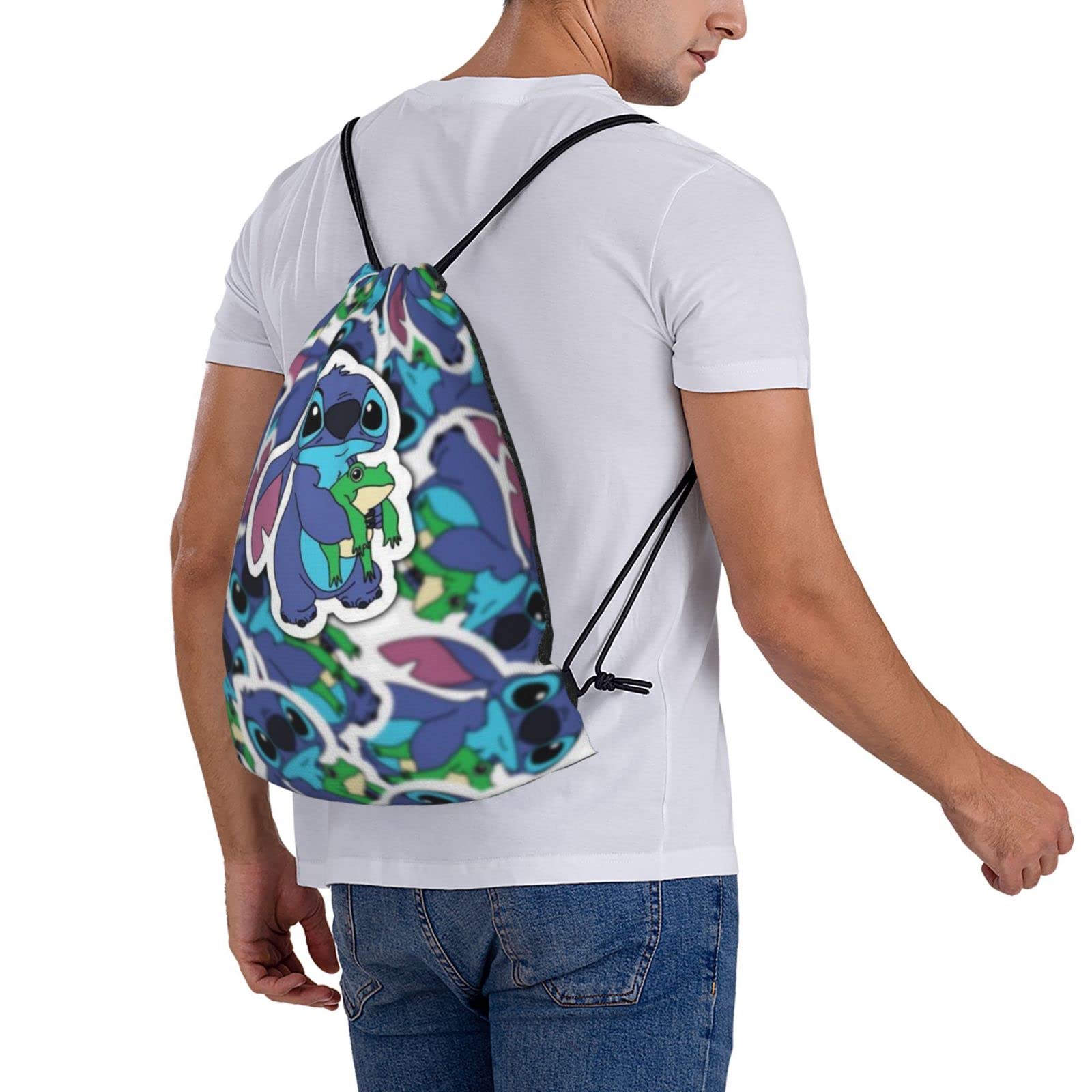 Cartoon Drawstring Backpack Gym Bag Waterproof Backpack Yoga Training Gymsack Sport Strap Pack Bag For Women Men