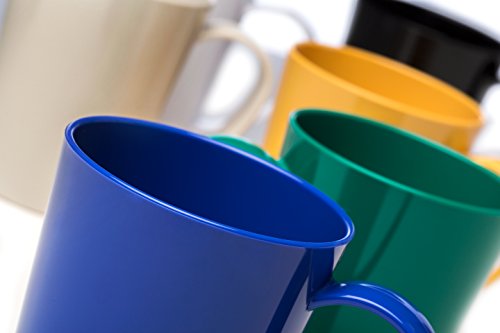 Carlisle FoodService Products Mug Plastic Coffee Mug with Large Handle for Buffets, Home, and Restaurant, Tritan, 12 Ounces, White