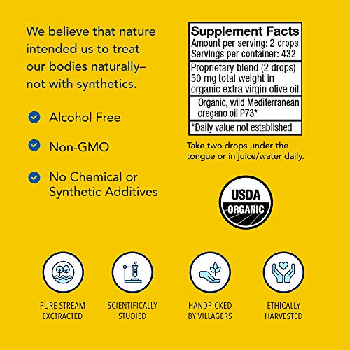 NORTH AMERICAN HERB & SPICE Oreganol P73 - 1 fl. oz. - Immune Support, Optimal Health - Unprocessed, Certified Organic, Wild Oregano Oil - Mediterranean Source - Non-GMO - 432 Servings