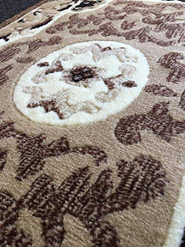 Carpet King Traditional Oriental Runner Area Rug Beige Brown Black Tan Ivory Design 101 (32 Inch X 7 Feet 3 Inch)