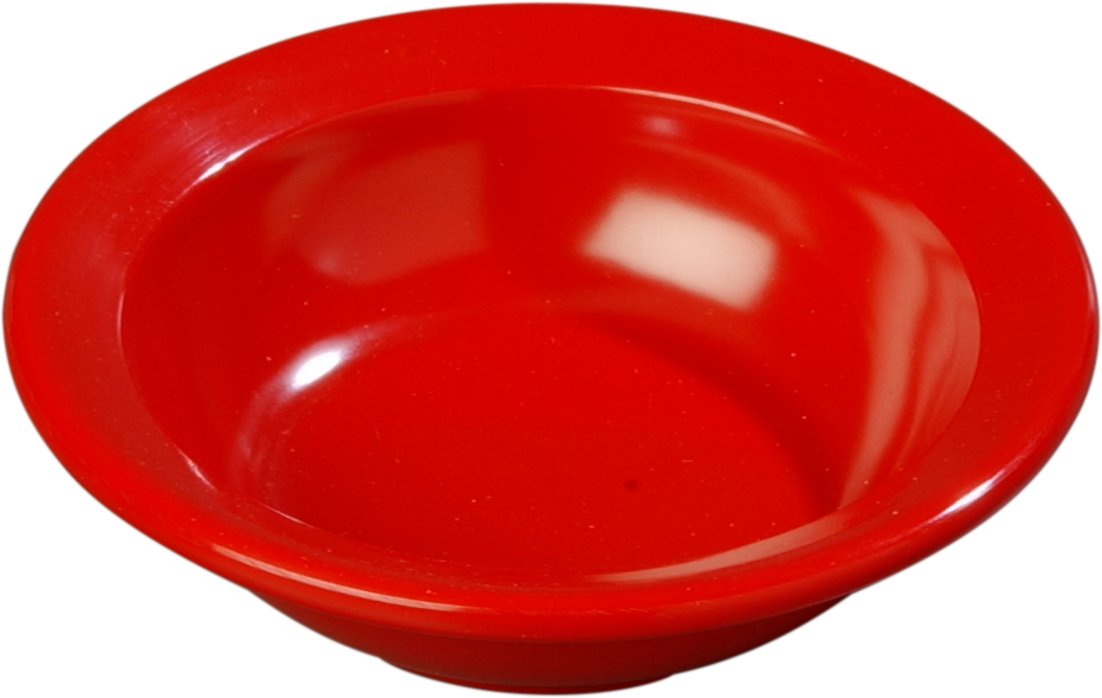 Carlisle FoodService Products Dallas Ware Reusable Plastic Bowl Fruit Bowl with Rim for Buffets, Home, and Restaurants, Melamine, 3.5 Ounces, Red, (Pack of 48)