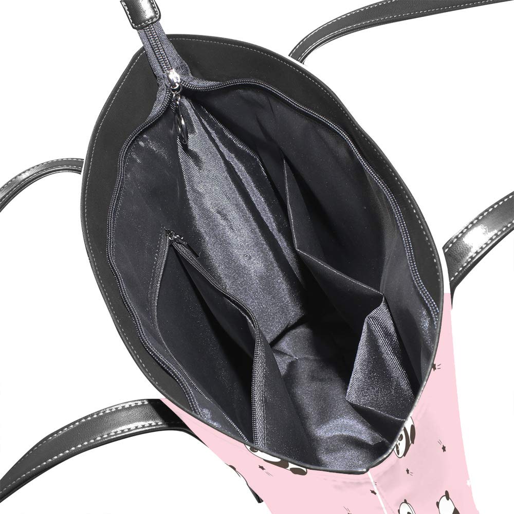 Shoulder Bag for Women Tote Bags Leather Shopper Bag Large Work Cute Cartoon Panda Decor Handbags Casual Bag