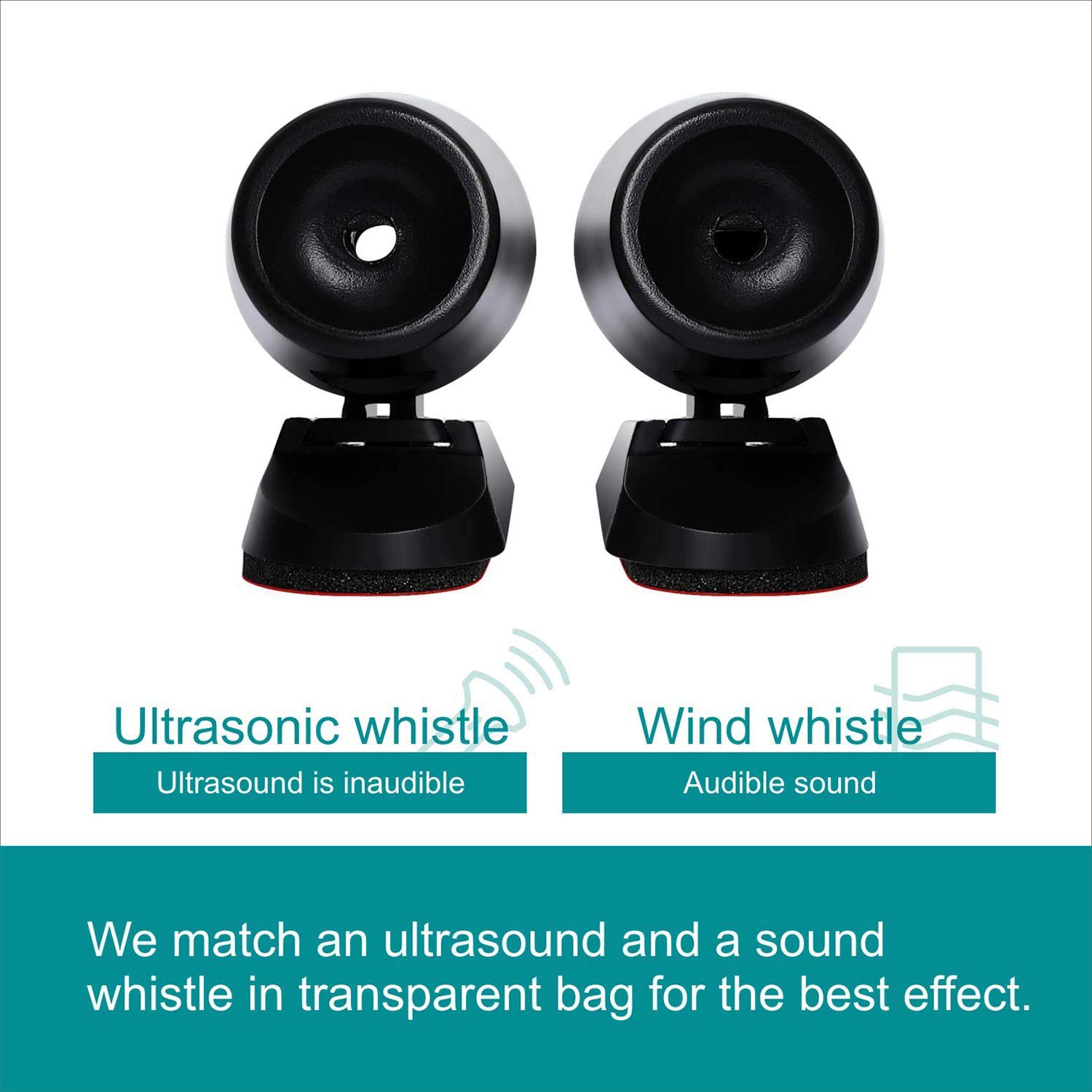 CITKOU 8Pcs Deer Whistles for Vehicles Wind Activated Black