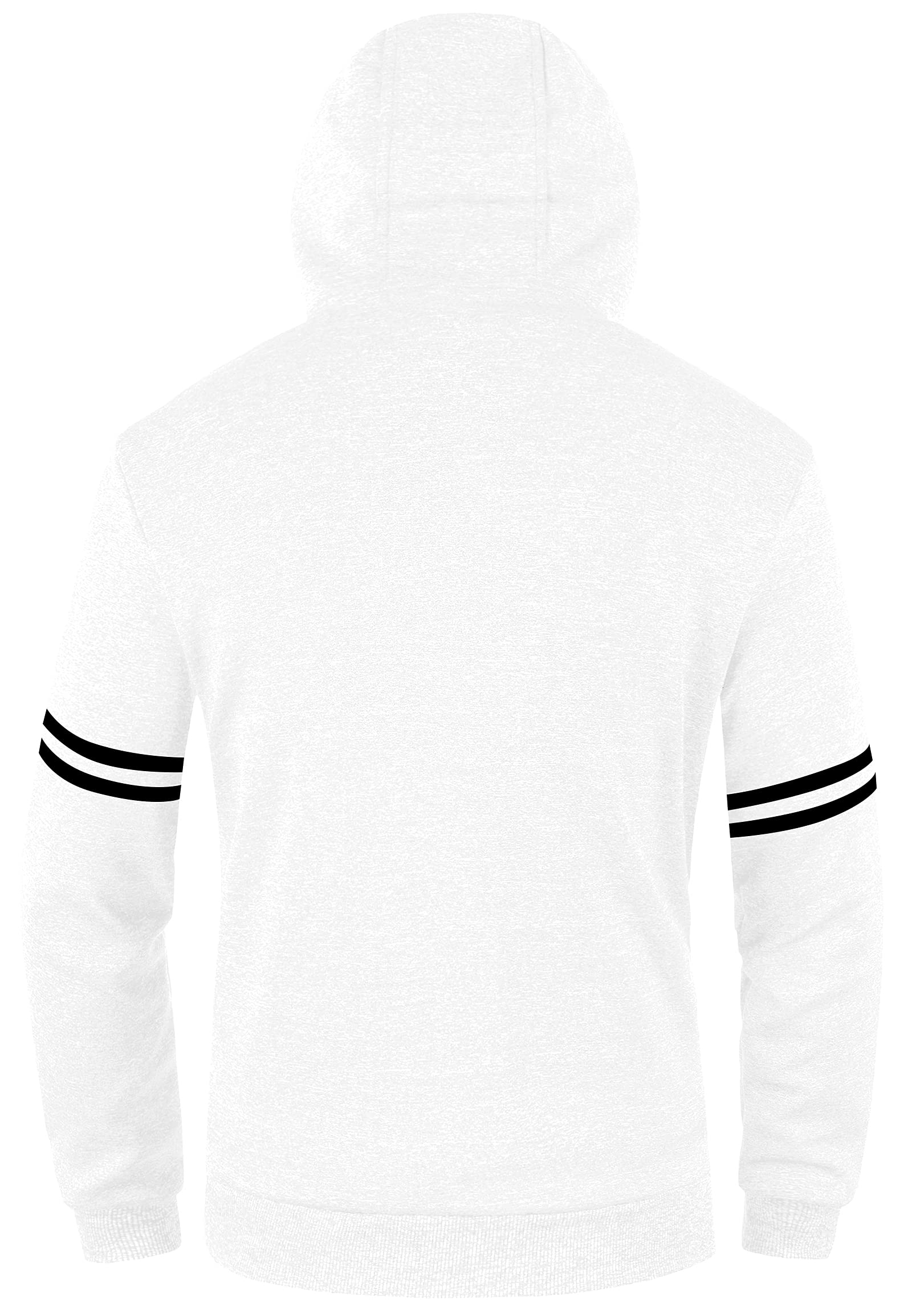 Chrisuno Men's Athletic Fit Full Zip Fleece Large Hooded Sweatshirt Active Breathable Hoodie S White