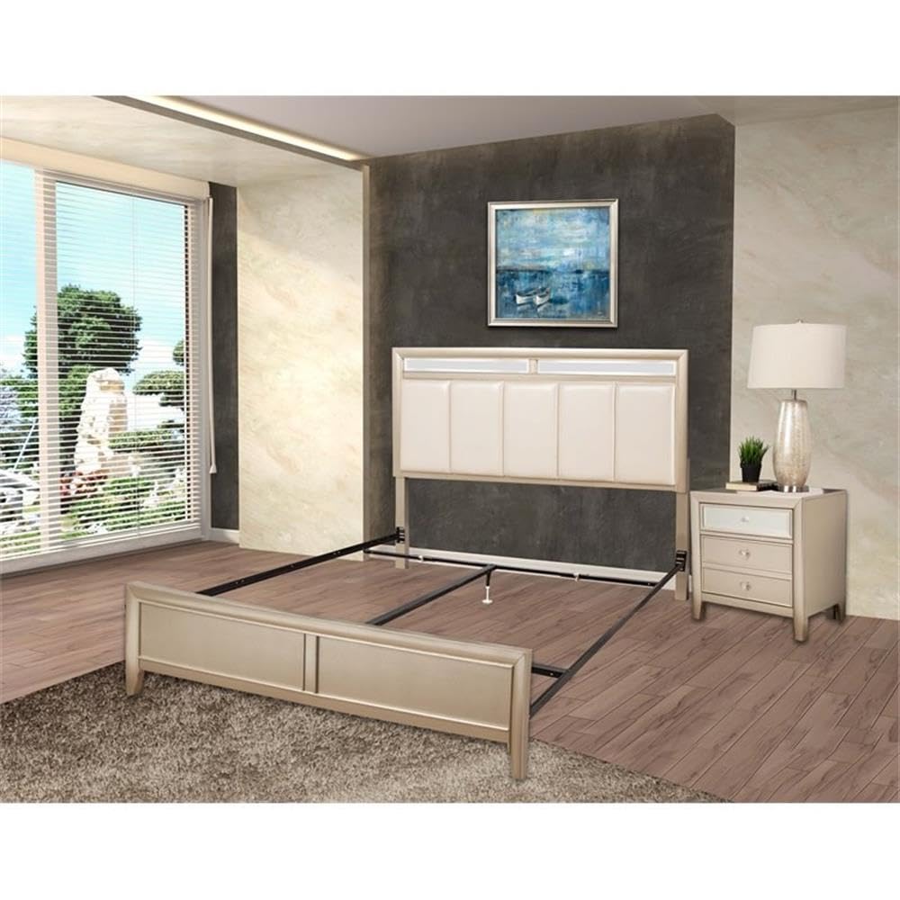 Hollywood Bed Frames Bolt on Bed Rail with Center Support/Crossarms/2 Legs/Adjustable Glides, 82-Inch, Queen/Eastern King