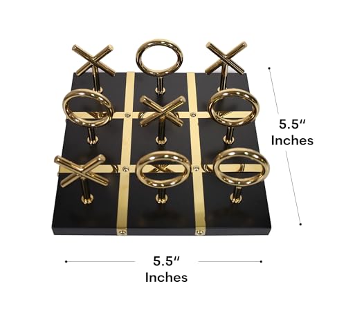 Deluxe Edition Tic Tac Toe Board Game for Family Night, Unique, Living Room Office Decor, Handmade with Wood and Steel