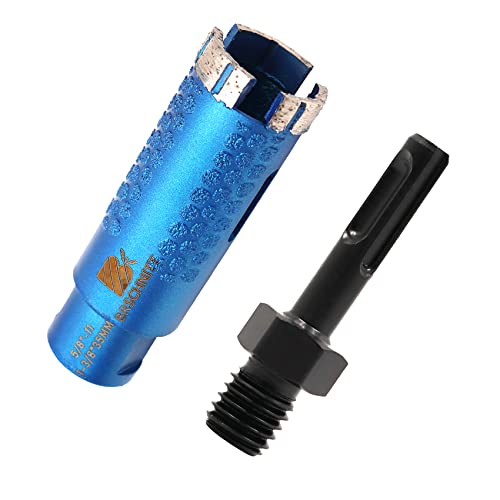 Diamond Core Drill Bit,Adapter,BRSCHNITT 1 3/8 Inch Laser Welded Diamond Hole Saw for Granite Marble Solid Block Stone Reinforced Concrete,Dry or Wet Drilling (35mm)