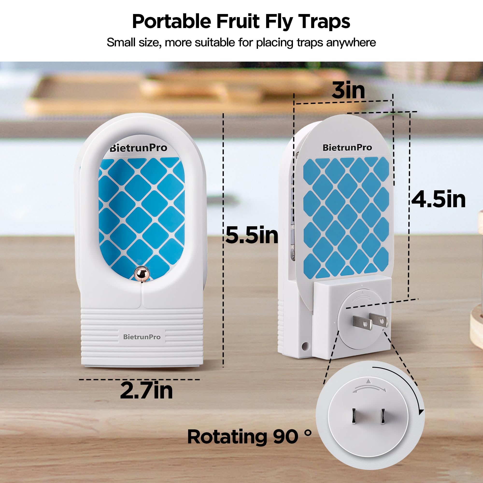 Fruit Fly Traps/Gnat Traps for Indoors, UV&Blue Light Plug-in Gnats Killer Bug Trap, NAT Killer, Flying Insect Catcher Trap for Fruit Flies, Moths, Mosquitoes, Fungus, Get Rid of Gnat Infestation