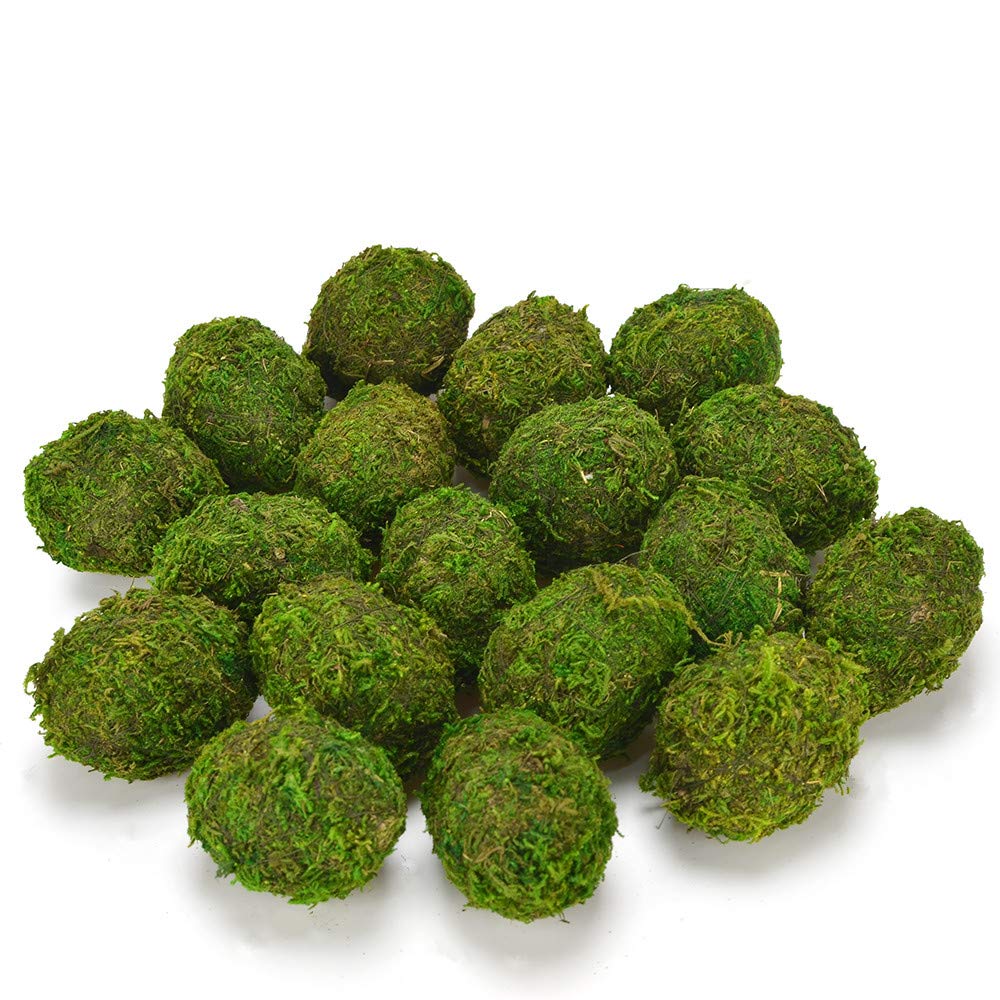 BYHER Decorative Moss Eggs, Moss Balls for Home Decor (Pack of 18)