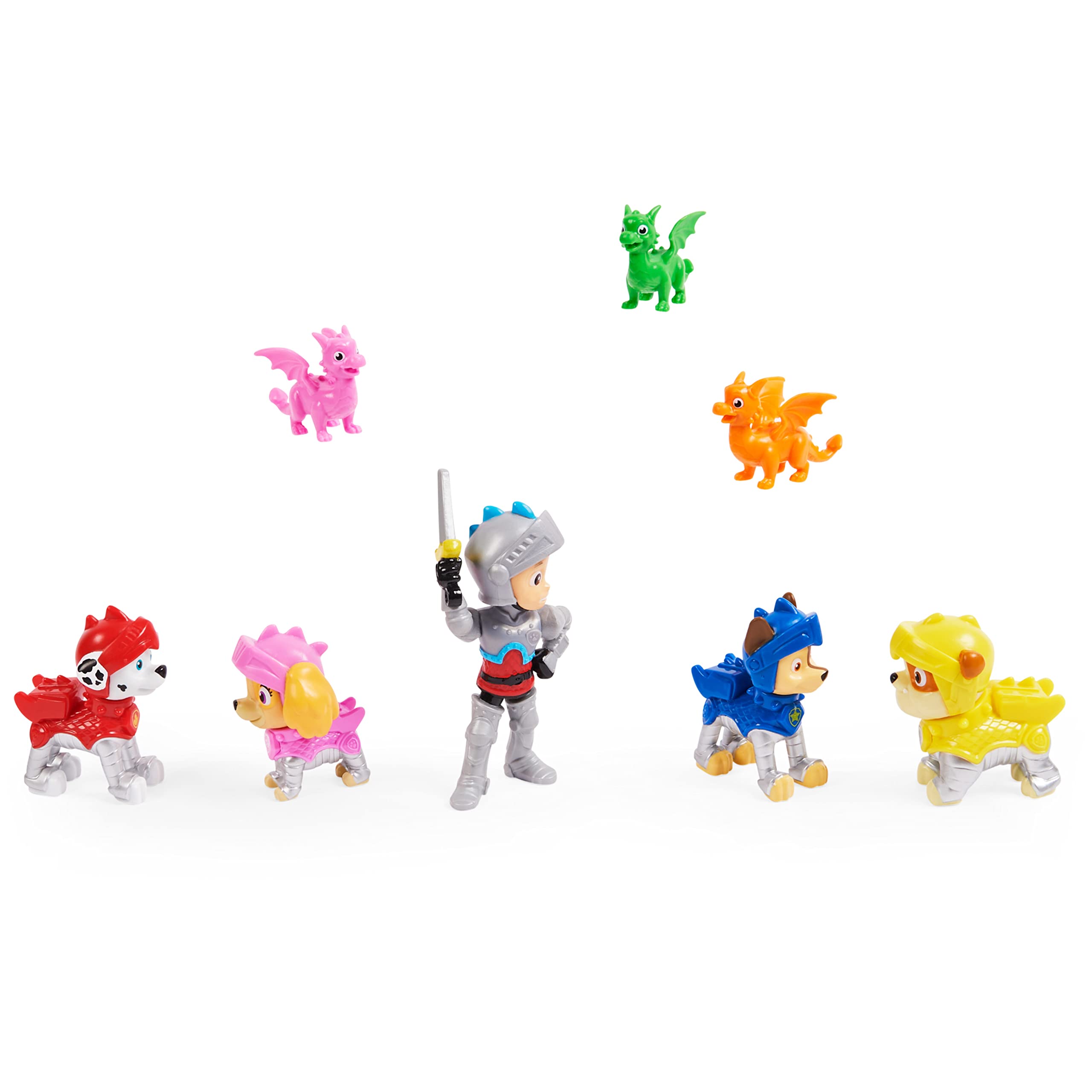 Paw Patrol, Rescue Knights Ryder and Pups Figure Gift Pack with 8 Toy Figures, Kids Toys for Ages 3 and up