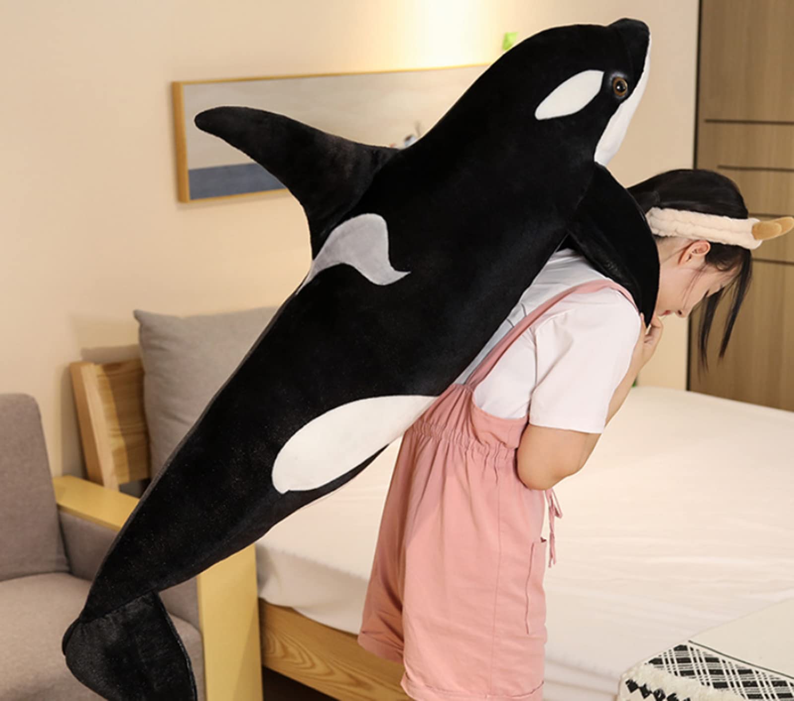 TONGMAN Whale Plush Toy, Lifelike Stuffed Animal, Simulation Killer Whale Doll, 19.6'' orca Plush Toy, Plush Simulation Animal Gift for Children