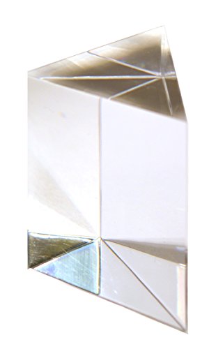 Right Angled Prism, 2.9" (74mm) Length, 2" (50mm) Hypotenuse - Triangular, 90x45x45 Degree Angles - Polished Acrylic - Excellent for Physics, Light Refraction & Wavelength Experiments - Eisco Labs