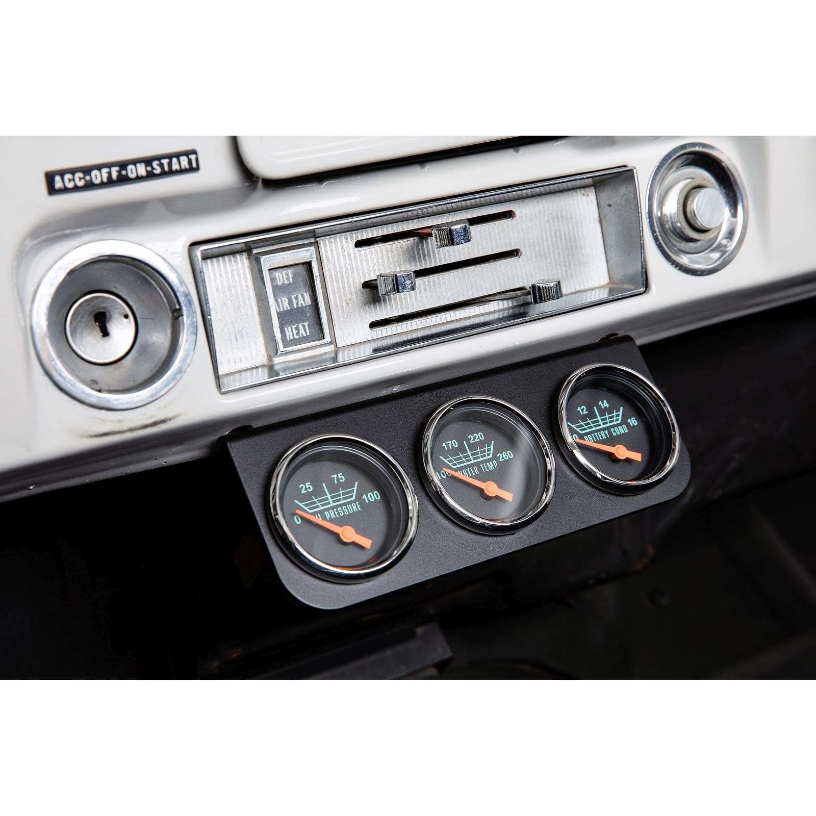 Under Dash 3-Gauge Panel for 1967-72 GM Trucks: Premium Kit with Factory-Matched Styling, Includes Volt, Oil Pressure & Coolant Temperature Gauges, LED Perimeter Lighting
