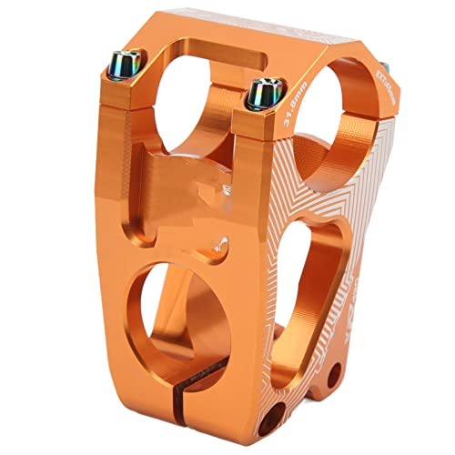 Demeras Road Bike Stem, Simple Installation Comfortable Ride Short Handlebar Stem Widely Used for Outdoor Riding(Orange)