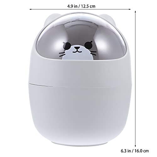 Homoyoyo Animal Desktops Trash Can 3 PCS Desktop Mini Trash Mini Desktop Trash can Mini Desk bin Small Desk Trash can with Lid Bin with Shake Cute Animal Waste Bin