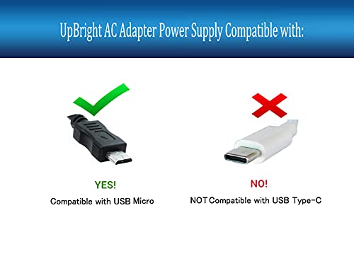 UPBRIGHT Micro USB Charging Cable 5V DC Charger Power Cord Compatible with BlueParrott B350-XT B450-XT S450-XT B350XT B 350 XT B450XT B550-XT Blue Parrott VXI Wireless NC Bluetooth Headset Cell Phone