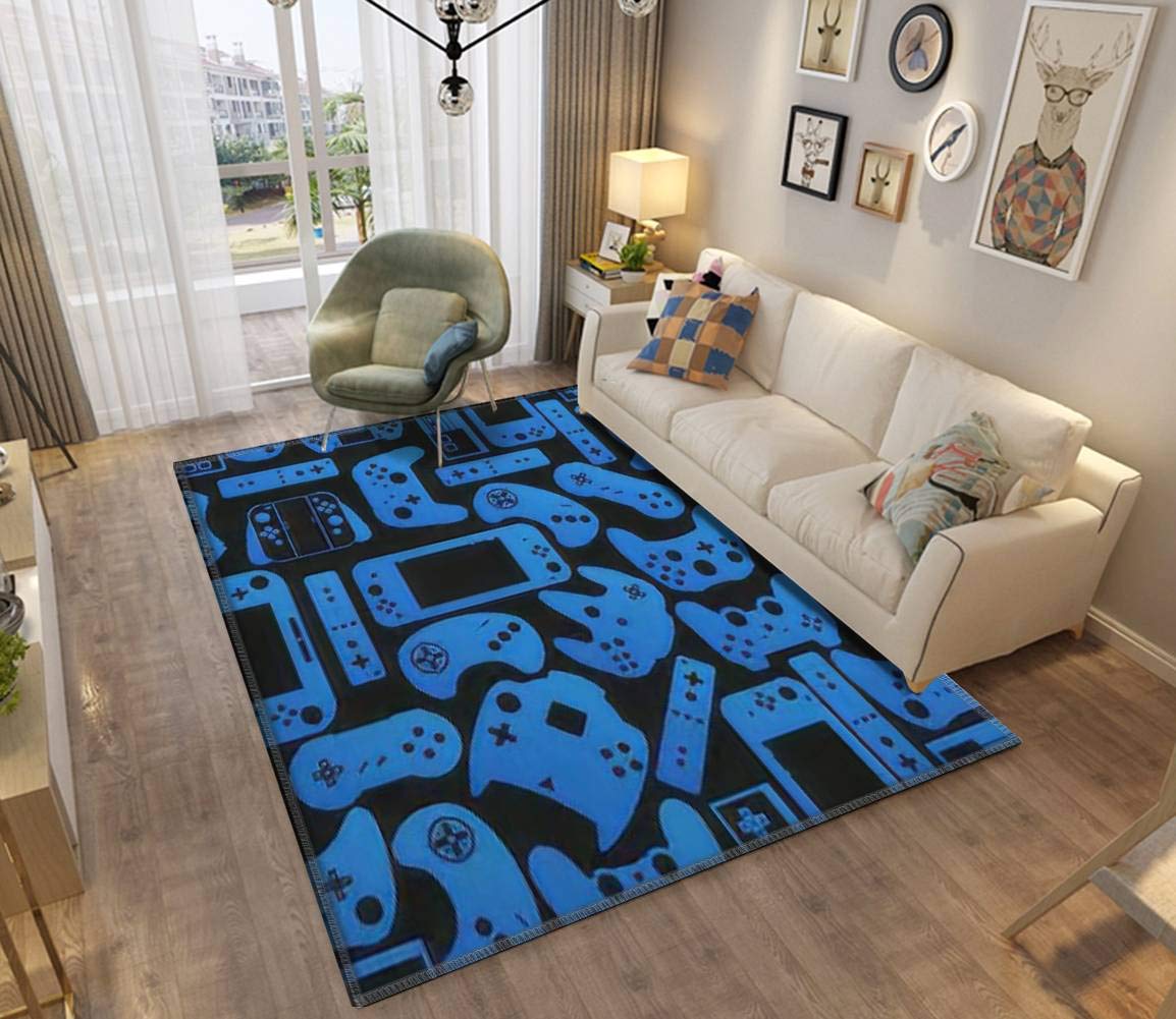 Home Area Runner Rug Pad Video Game Controller Background Gadgets Seamless Pattern Thickened Non Slip Mats Doormat Entry Rug Floor Carpet for Living Room Indoor Outdoor Throw Rugs