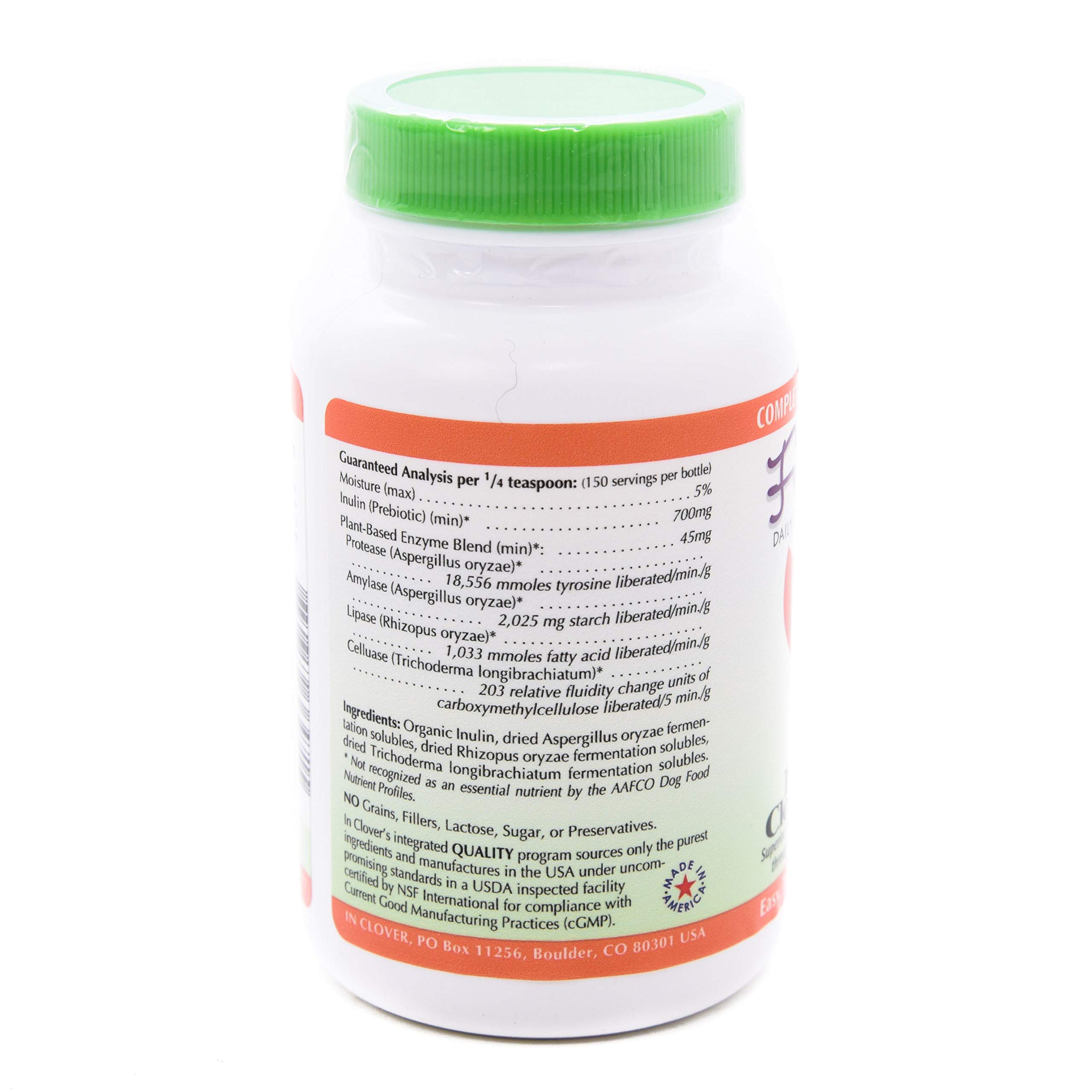 In Clover Fresh Digest Daily Digestive Aid and Immune Support Supplement for Dogs, All Natural Prebiotic and Enzyme Powder for Less Gas and Healthy Stools, Works Fast 100 gram (3.5 oz.)