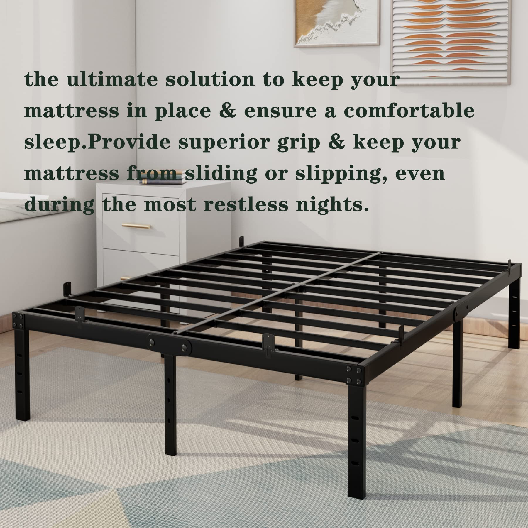 Homdock 6 PCS Non Slip Mattress Gaskets for Bed Frame/Anti-Slip Baffle/Mattress Gripper to Keep Mattress in Place/Elegant Black Finish