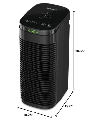 Honeywell HPA080 InSight HEPA Air Purifier with Air Quality Indicator and Auto Mode, Allergen Reducer for Medium Rooms (100 sq ft), Black - Wildfire/Smoke, Pollen, Pet Dander & Dust Air Purifier