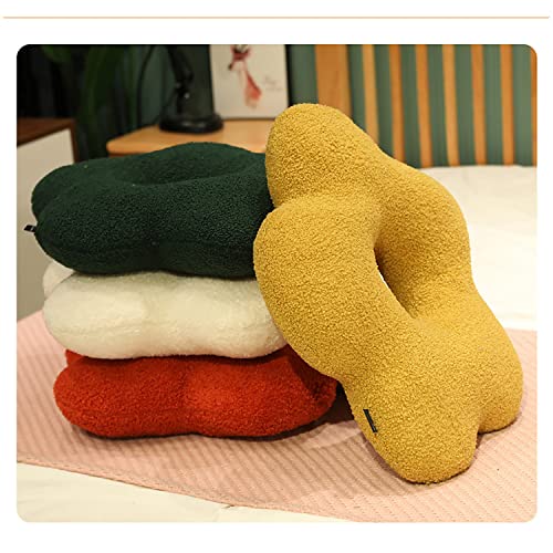 Nordic Minimalist Modern Home Plush Ball Decorative Pillow, Flower Pillow. (45cm(17.7inch), White Flower)