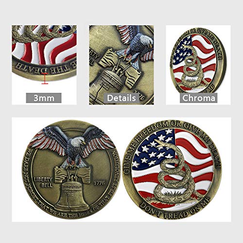 Don't Tread on Me Challenge Coin US Liberty Bell Military Coin