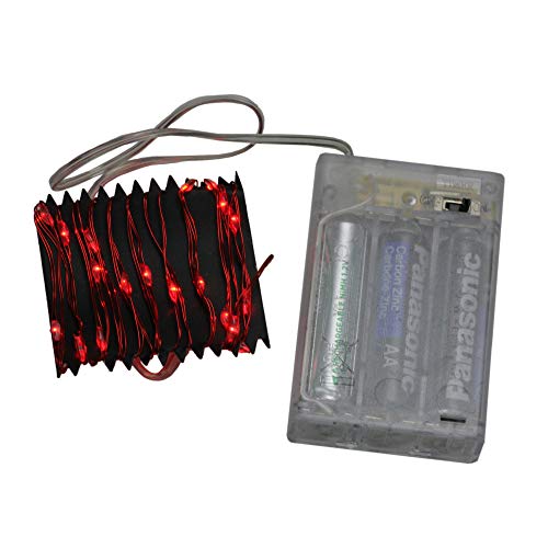 Brite Star 35 Battery Operated LED Micro Christmas Fairy Lights - 6 ft Red Wire