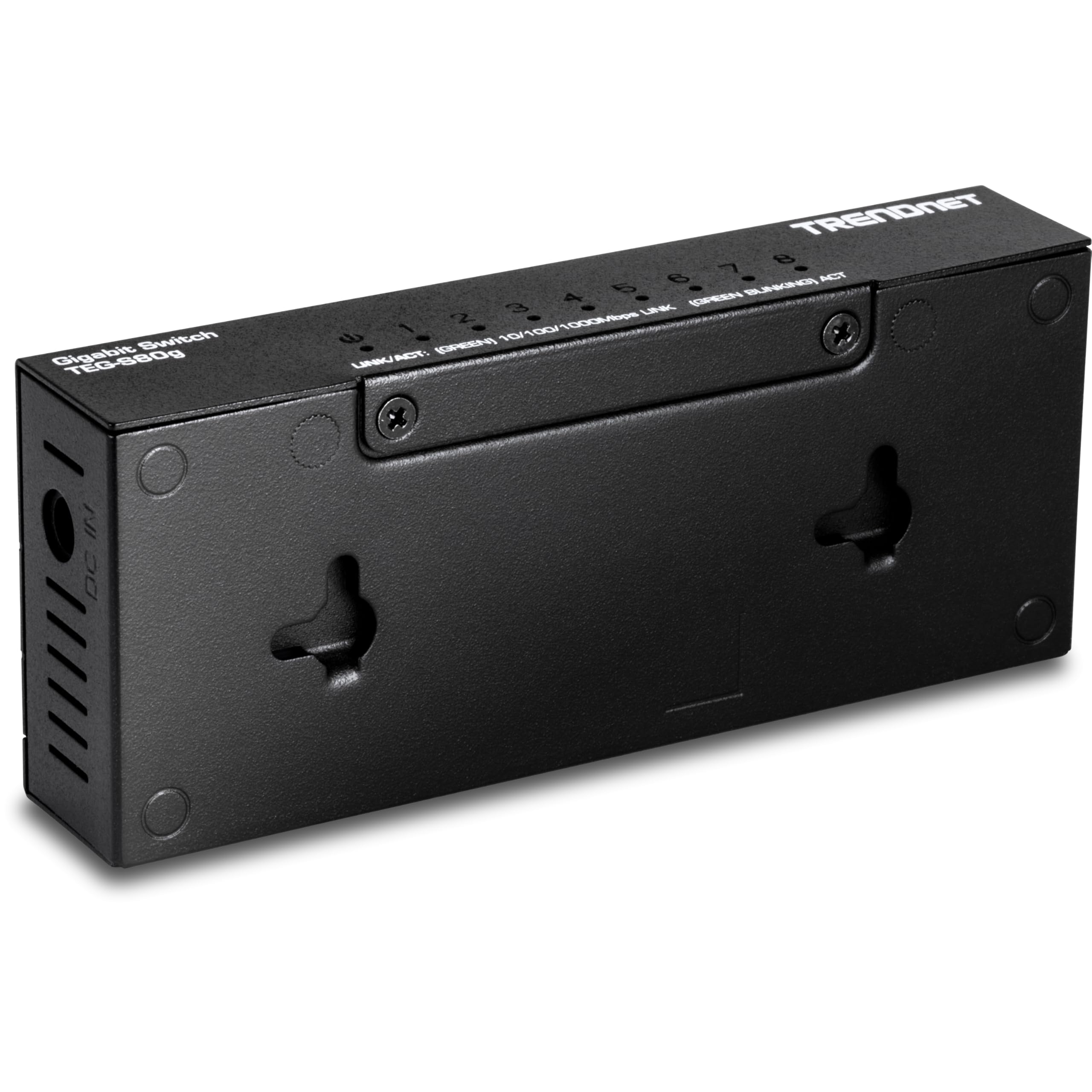 TRENDnet 8-Port Mini Gigabit Switch, TEG-S80g, GREENnet Technology, NDAA + TAA Compliant, Desktop Metal Ethernet Network Switch, 8 x Gigabit Ports, Fanless, Lifetime Protection, Black