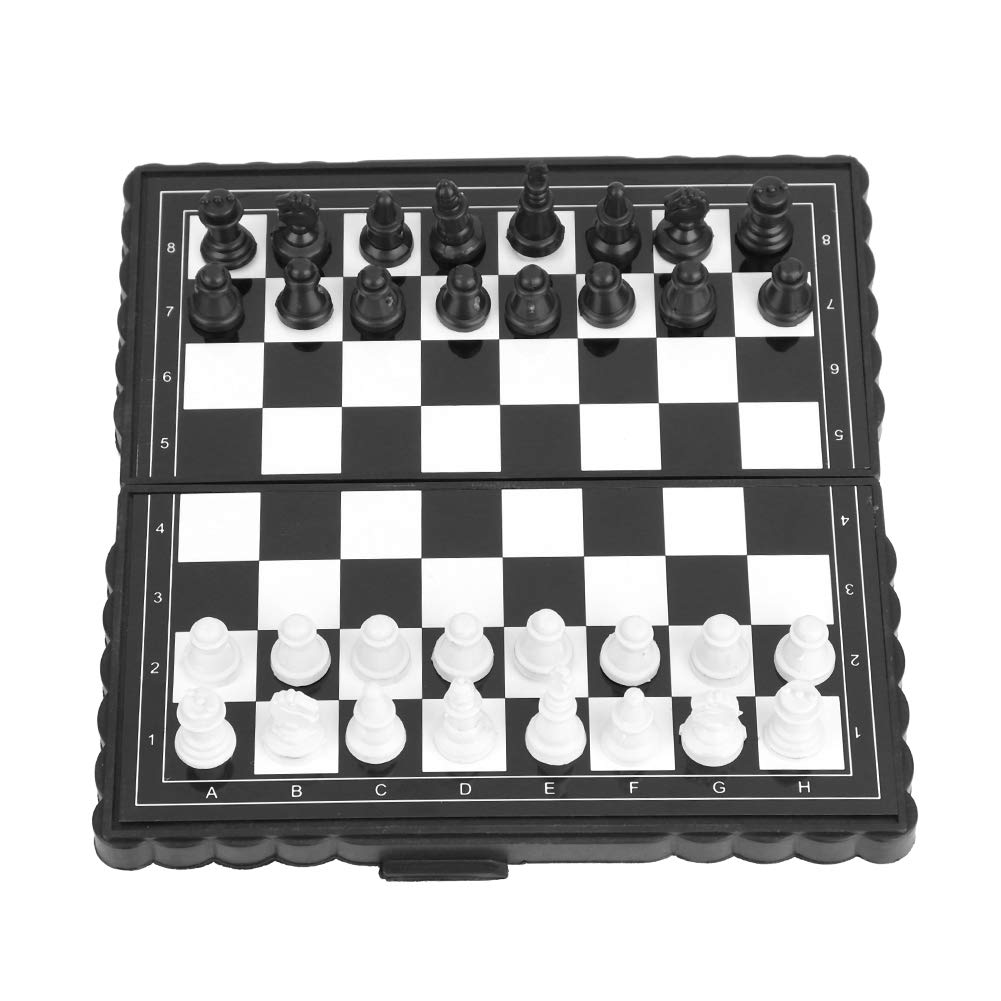 sjlerst Chess, Portable Chessboard Chess Board Game Magnetic Chess Set, for Party Family Activities